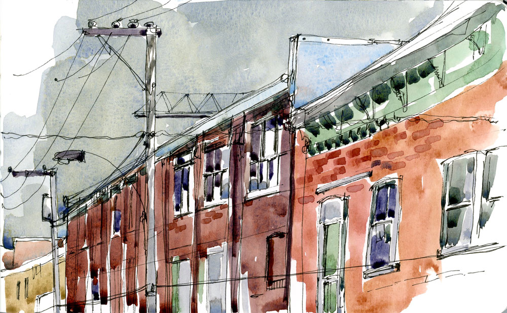 Row houses in Griffintown | Shari Blaukopf's Sketchbook