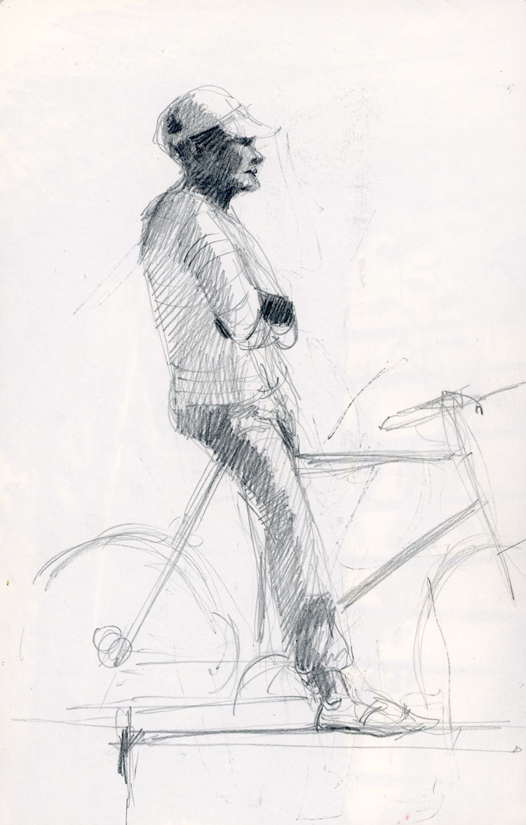 Man on bike | Shari Blaukopf's Sketchbook