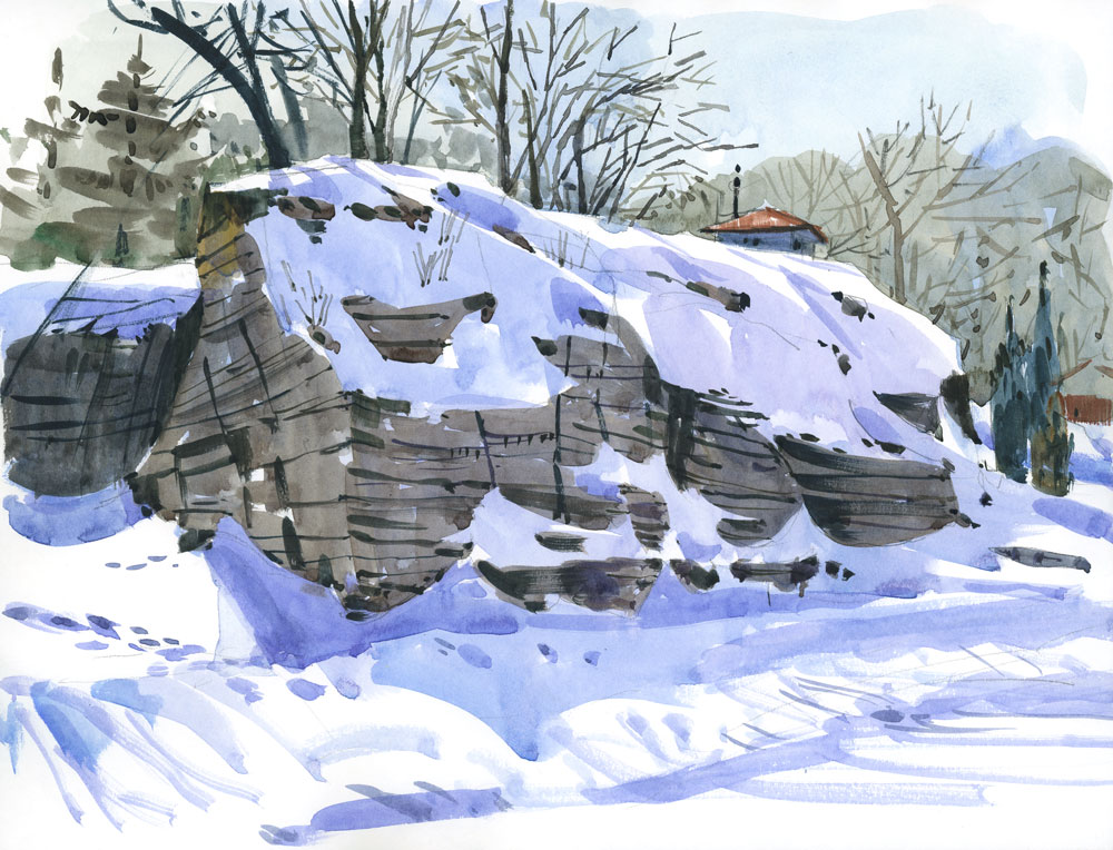 Winter golf | Shari Blaukopf's Sketchbook